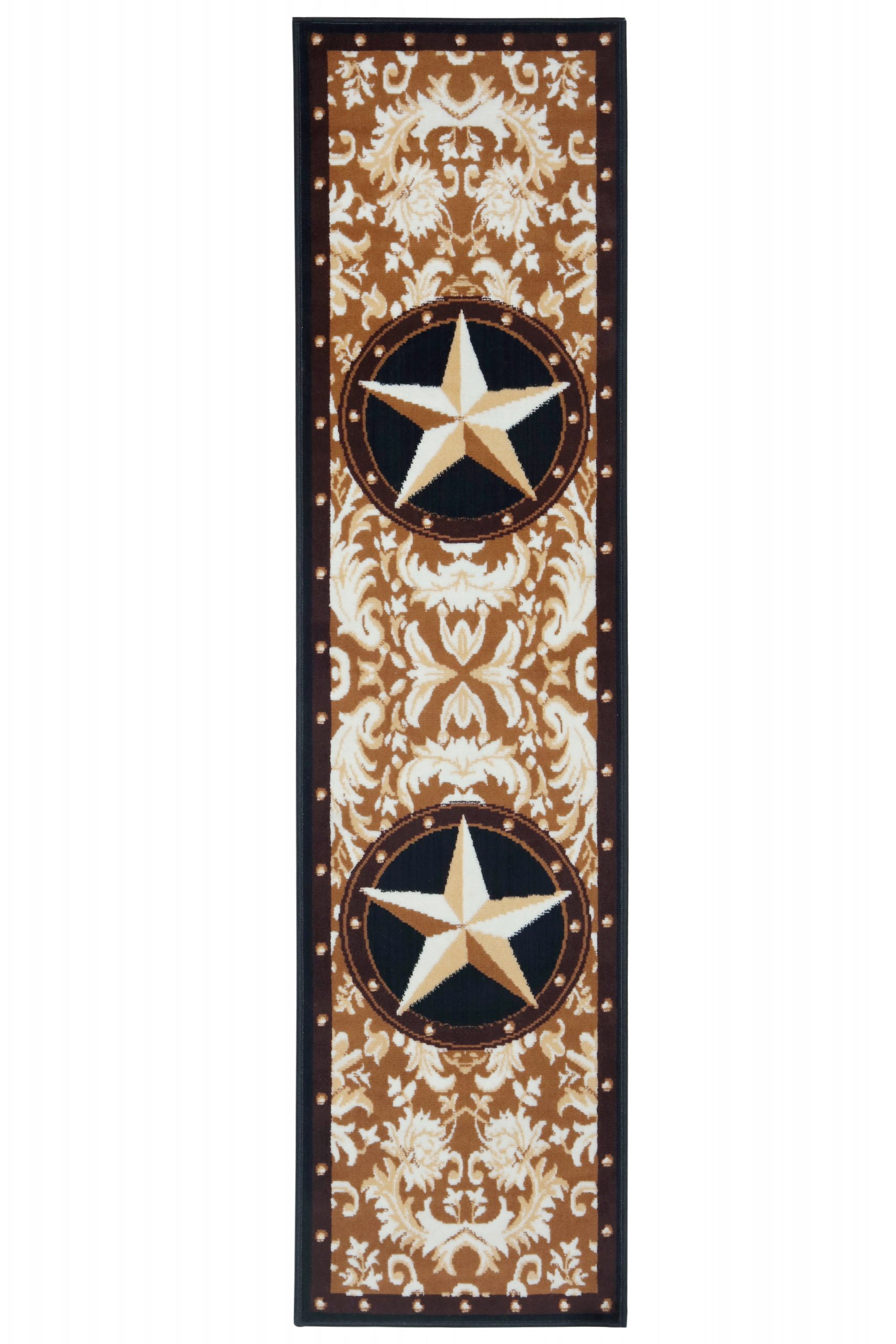 Furnish My Place Indoor Texas Western Star Rug with Jute Backing Runner ...
