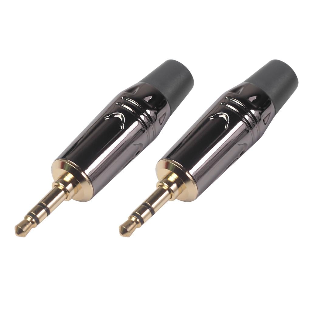 2pcs 3.5mm Stereo Male Solder Plug DIY Earphone Adapter W / Tail Plug ...