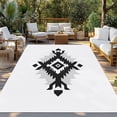 Abstract Ethnic Outdoor Rug, Vintage Black Bohemian Pattern Non-Slip ...