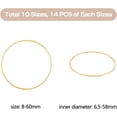 140Pcs 10 Style Brass Linking Rings Round Ring Golden 8~60x0.5~1mm ...
