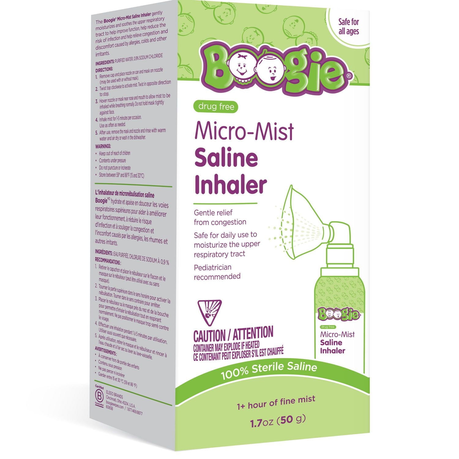 Boogie Baby Micro Mist Saline Inhaler 50g, Boogie Micro-Mist Saline ...