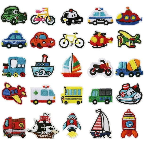 Naler 25 Pieces Car Embroidered Iron on Patches,Vehicle Patches Set for ...