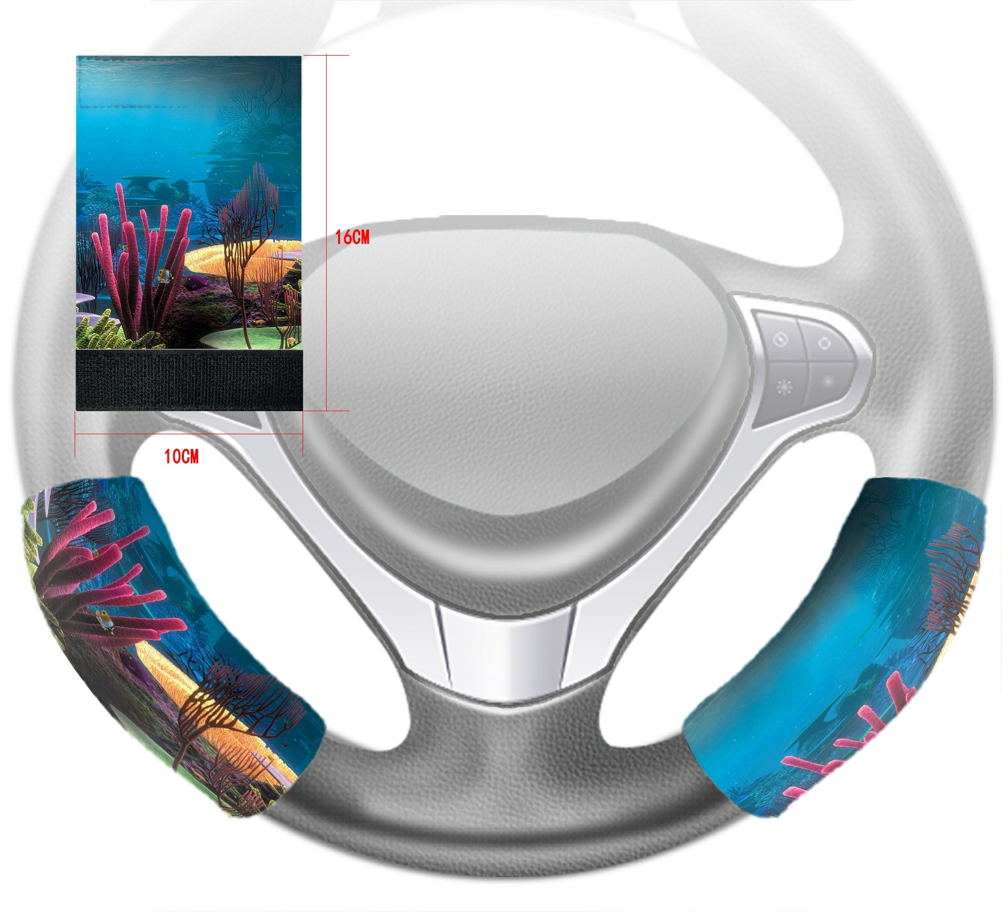 ZKGK Underwater World Sea Life Ocean Animals Fish Coral Steering Wheel ...