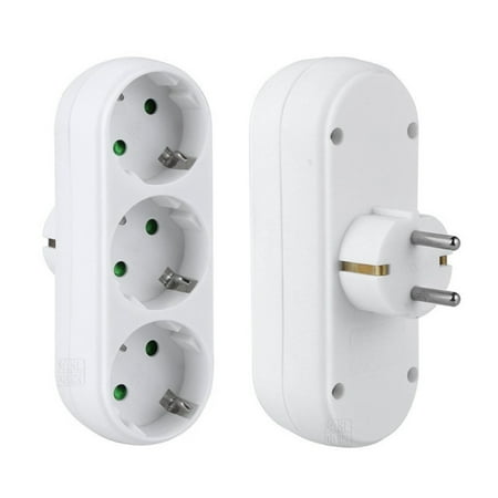 European Germany Power 3 Outlet Wall Plug Adapter Outlet Extender Wall ...