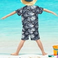 Boys Outfit Sumer Print Short Sleeve Turndown Collar Shirt Shorts Pants ...