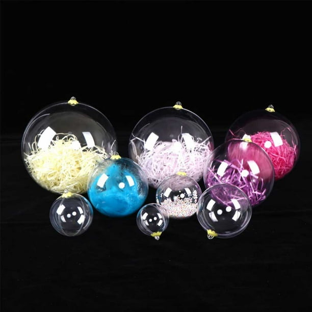 Langgg 25 Pieces Empty Christmas Ball Fillable Clear DIY Chocolate ...