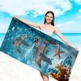 BAOPAI Turtle-Themed Printed Beach Towel - Super Absorbent Fast-Dry ...