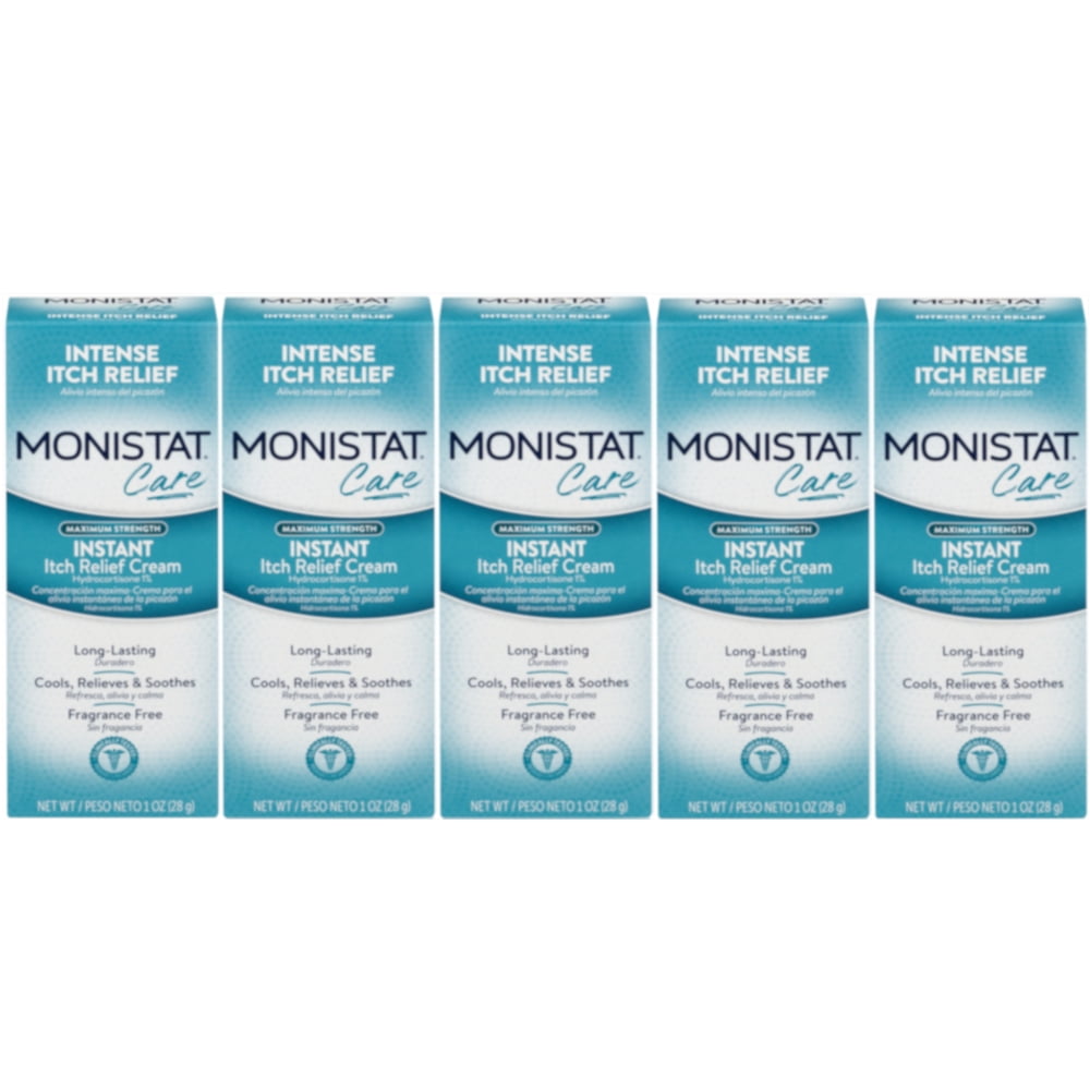 5 Pack Monistat Care Maximum Strength Instant Itch Relief Cream, 1 ...