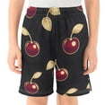 BZSMCE Adjustable Drawstring Casual Shorts With Cherry Gold Leaf ...