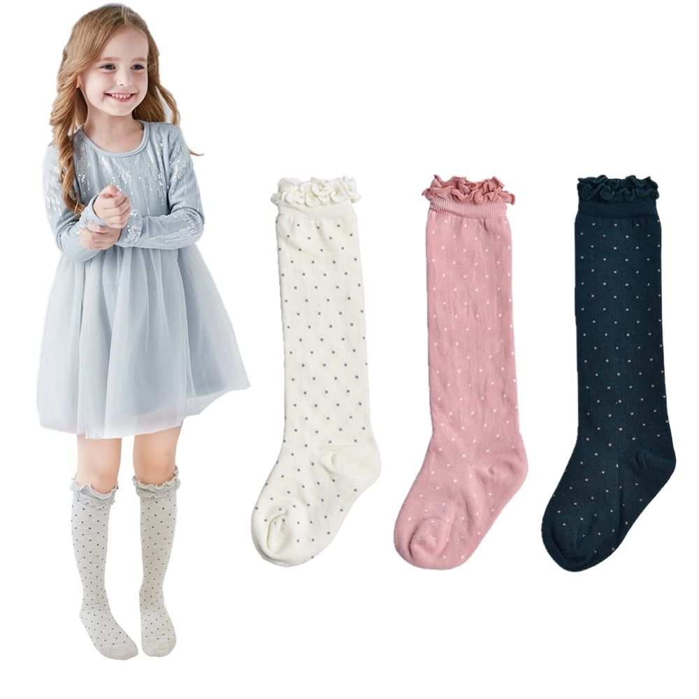 THEE BRON Toddler/Little Girls Cotton Knee-High School Sock (1/3/5 ...