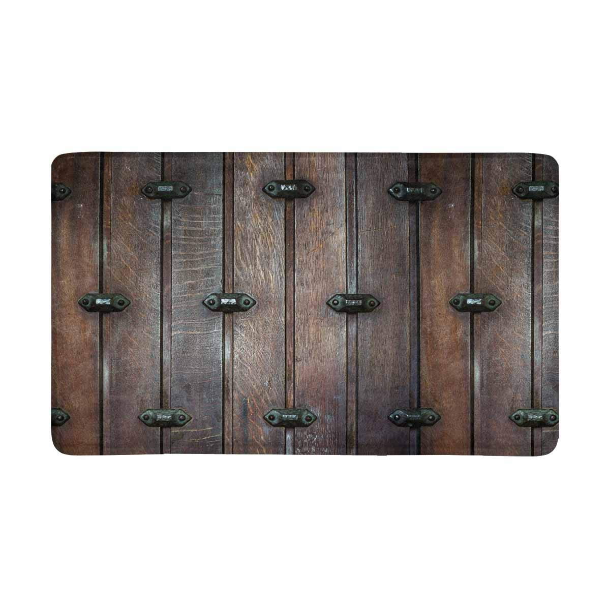 MKHERT Old Wooden Door Rustic Planks Barn Doormat Rug Home Decor Floor ...