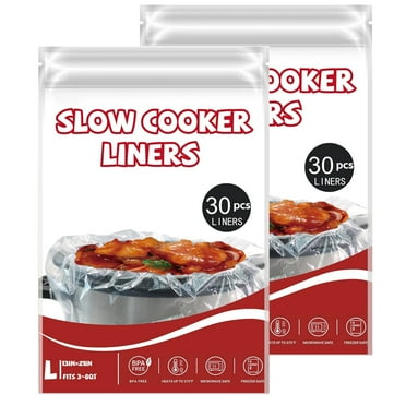 PanSaver Slow Cooker Liner, 3 to 6.5 qt Compatible, Silver, 400°F Safe ...
