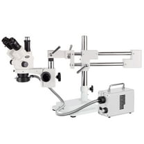 AmScope 3.5X-90X Simul-Focal Stereo Zoom Microscope on Boom Stand with ...