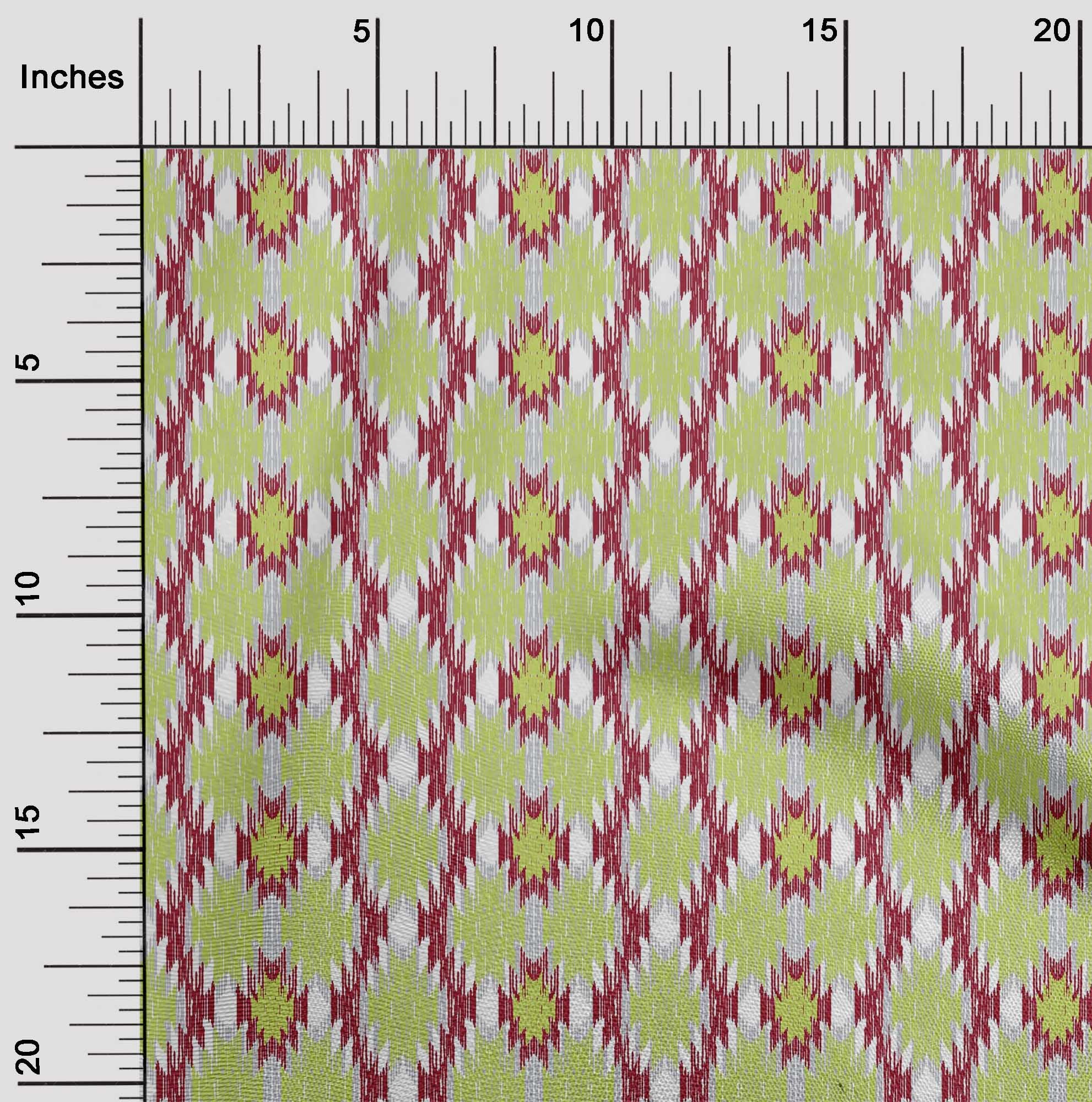oneOone Organic Cotton Voile Fabric Aztec Ikat Print Sewing Fabric BTY ...