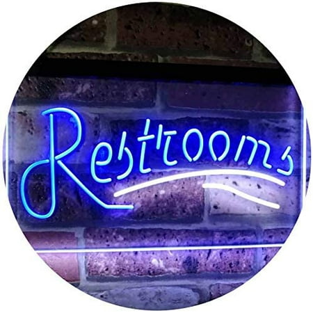 Restroom Classic Display Café Restaurant Dual Color LED Neon Sign Blue ...