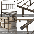 Topeakmart Classic Iron Bed Frame, High Headboard & Footboard, Vintage ...