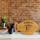 Designs ByLITA Wishing I Was Fishing 14 x 8.5" Fish Shape Cutting Board ...