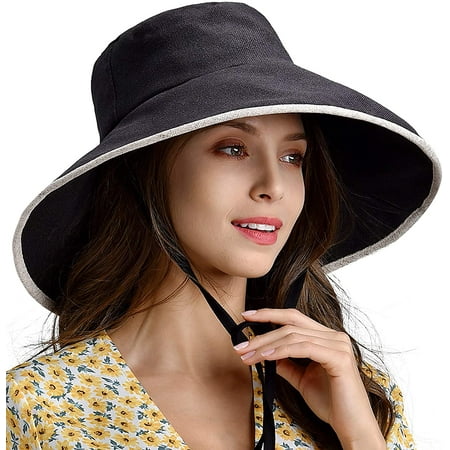Bucket Sun Hats for Women Packable Foldable Shapeable Wide Brim Beach ...