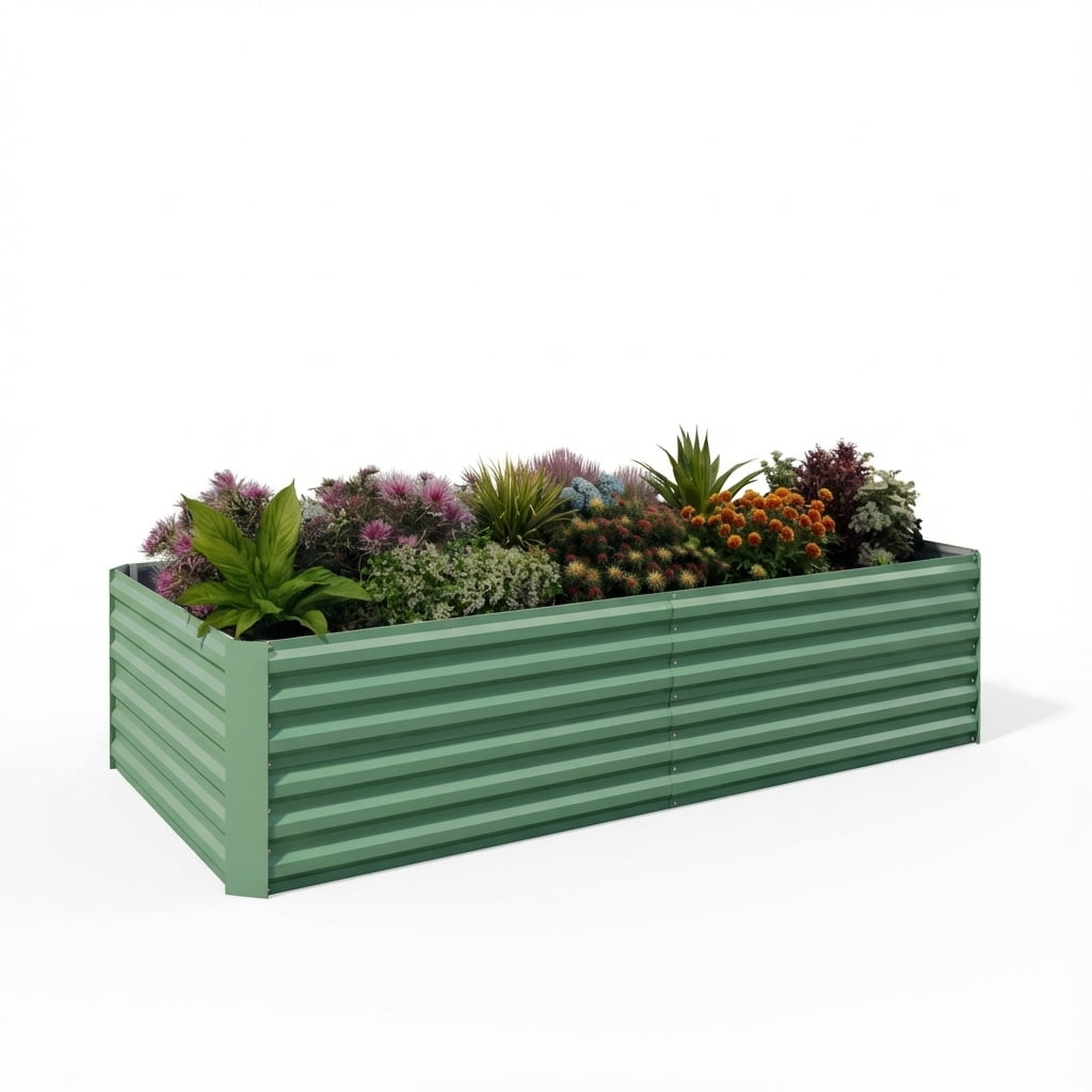 Click here for Miuuka 8x4x2ft Galvanized Metal Raised Garden Bed... prices