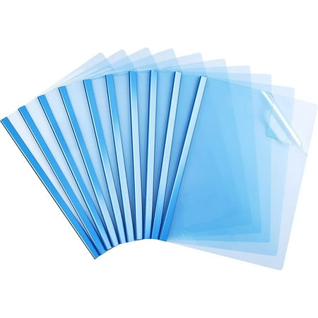 10 Pack Sliding Bar Clear Report Covers For A4 Size Paper, Blue ...