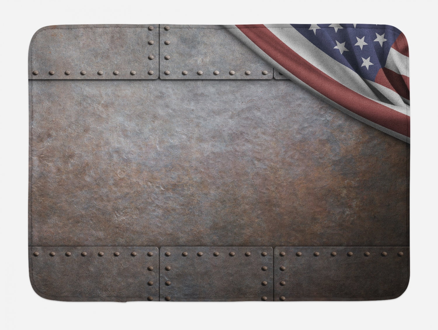 American Bath Mat, USA Flag over Rusty Textured Armor Plaque Designed ...