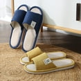 Womens/Mens Open Toe House Slippers Arch Support Lightweight Linen ...