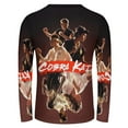 Cobra Kai Long Sleeve Shirts for Men Trendy Streetwear Crew Neck Tops Full Print Funny Graphic T ...