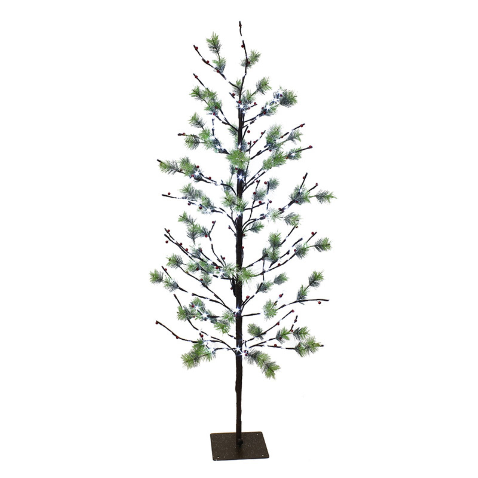 Puleo International White Twinkle LED Pre-Lit Twig Christmas Tree ...