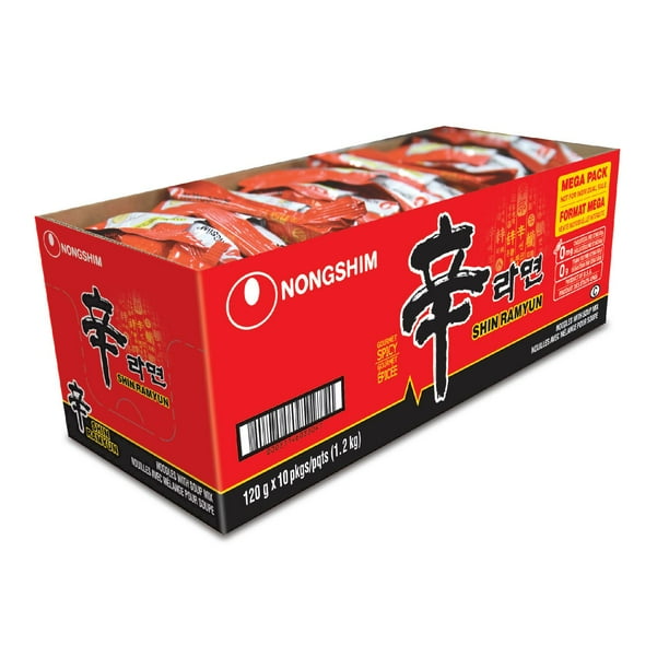 Nongshim Shin Ramyun in Single Packs, 120g x 10 , Noodle Soup - Walmart.ca