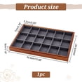 1 pc Cuboid Wood Jewelry Display Trays Covered with Velvet 18 Grids ...