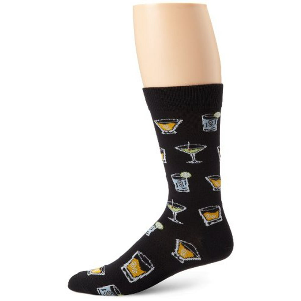 K. Bell Socks - K. Bell Socks Men's Coctails Crew Sock, Black, 10-13 ...