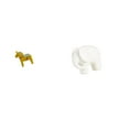 2 Pack Swedish Dala Horse Elephant Ornament Sculpture Ceramic Material ...
