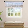 Blue Brown Wave Semi Sheer Valance Curtains Watercolor Texture Abstract ...