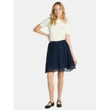 Time and Tru Sunburst Pleat Mini Skirt - Chiffon Fabric - Walmart.com