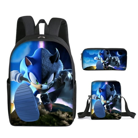 Sonic Student School Bag Three-piece (meal bag, pencil case, backpack ...