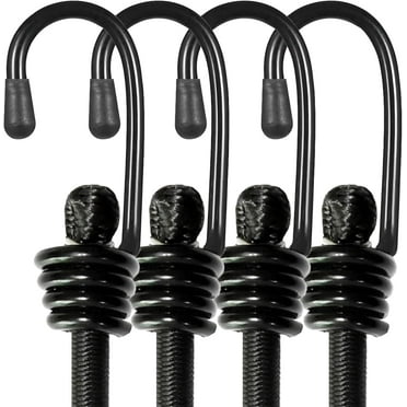 WORKPRO 24 Inch Bungee Cords with Hooks, 4 Pack Superior Rubber Heavy ...