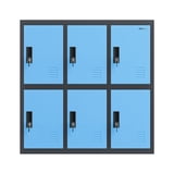 MECOLOR Metal Locker, 6-Door Storage for Clothes, Bags, Toys, Books ...