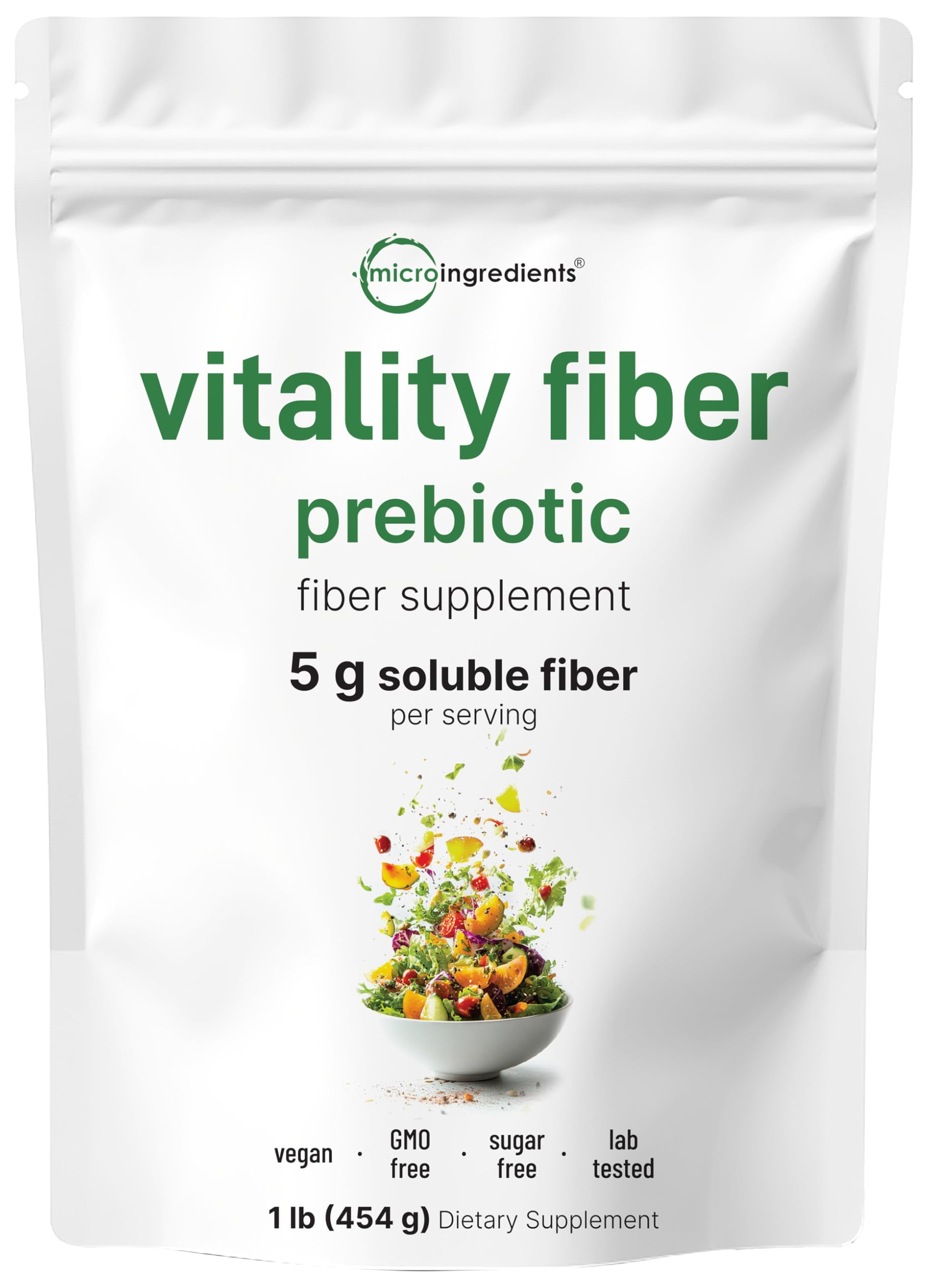 Microingredientes de fibra en polvo Vitality, 454g, prebiótico ...