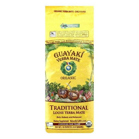 Guayaki Organic Brand Yerba Mate Traditional Loose Leaf, 16.0 OZ ...