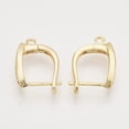 Brass Micro Pave Cubic Zirconia Hoop Earring Findings with Latch Back ...