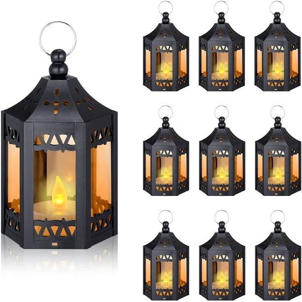 10 Pieces Mini Star LED Lantern with Flickering Halloween Decorative ...