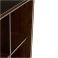 8-Cube Solid Wood Storage Sofa Table, Dark Brown Organizer Console ...