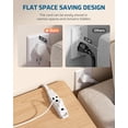 6FT Flat Plug Extension Cord, 16/3 SPT-3 Flat Wire & 3 Grounded Outlets ...
