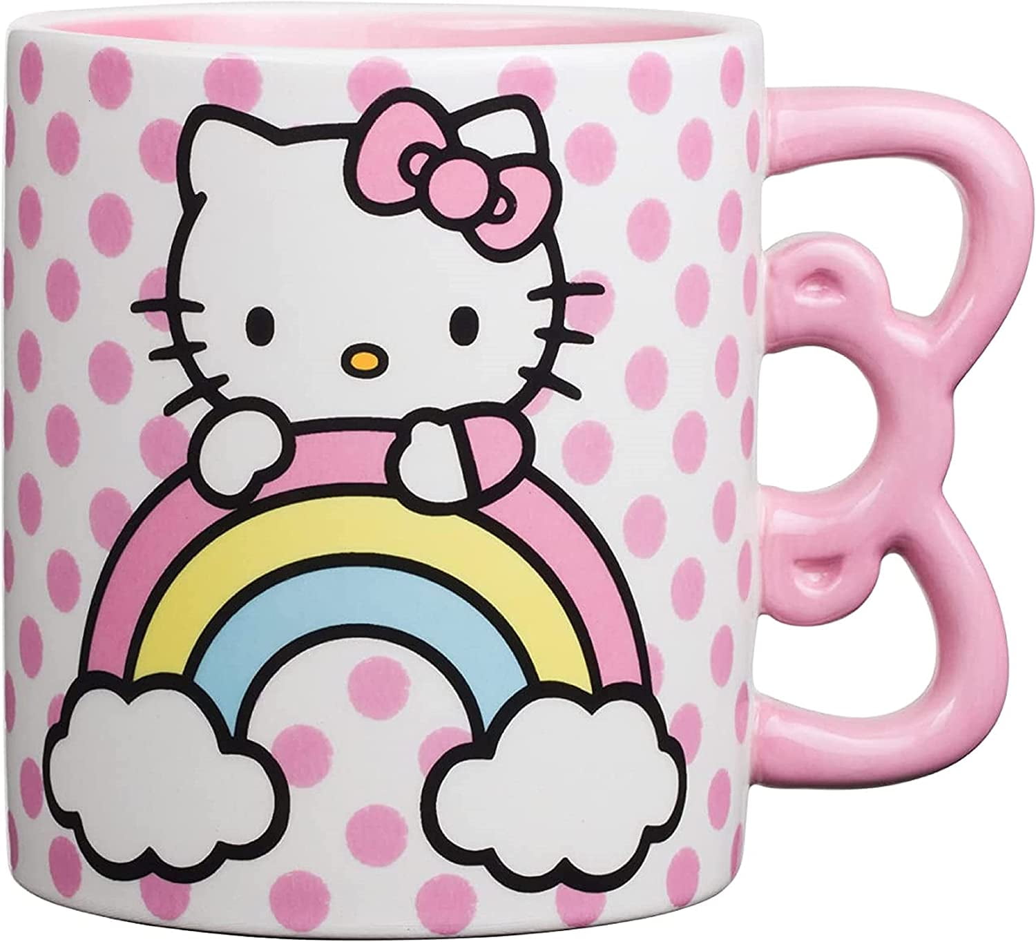 Hello Kitty Rainbow Dots Shaped Handle Ceramic Mug, 20 Ounces - Walmart.com