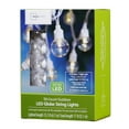 Mainstays 50-Count Warm White LED Plastic Globe Outdoor String Lights ...