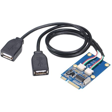 Mini PCI-E to Dual USB Adapter Mini PCIe to 2 Ports USB2.0 Converter ...