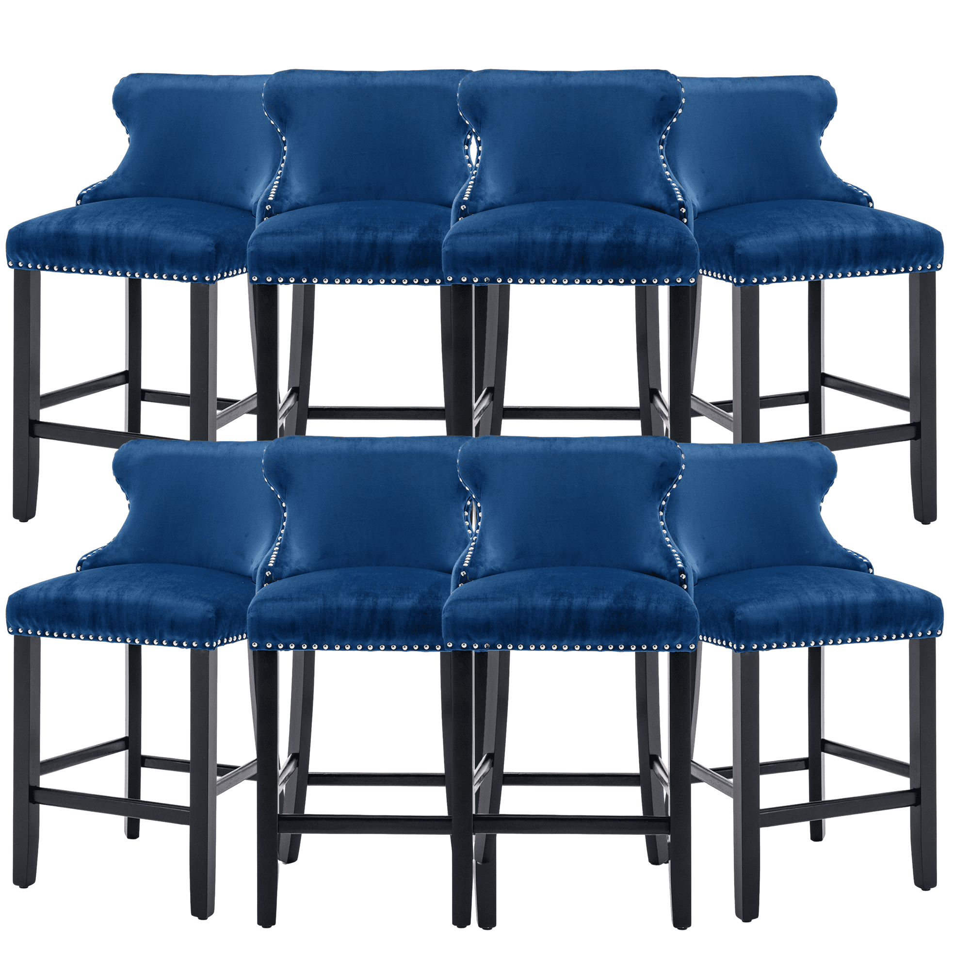 Velvet Counter Height Upholstered Barstools, Bar Stools Seat Height 27 ...
