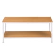 SuperDeal 39in Coffee Table 2-Tier Minimalist Center Table with Storage ...