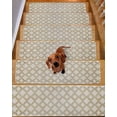 Abstract Geometric Stair Treads Modern Gold and Beige Retro Plaid ...