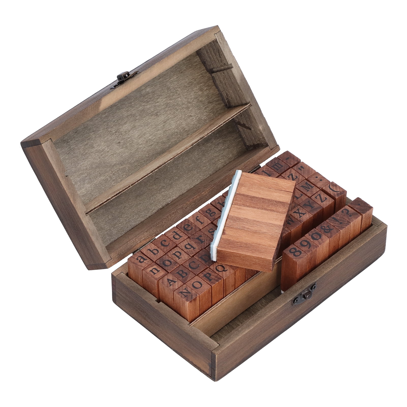 Sello de letras mayúsculas, sello de goma de madera, juego de sellos ...